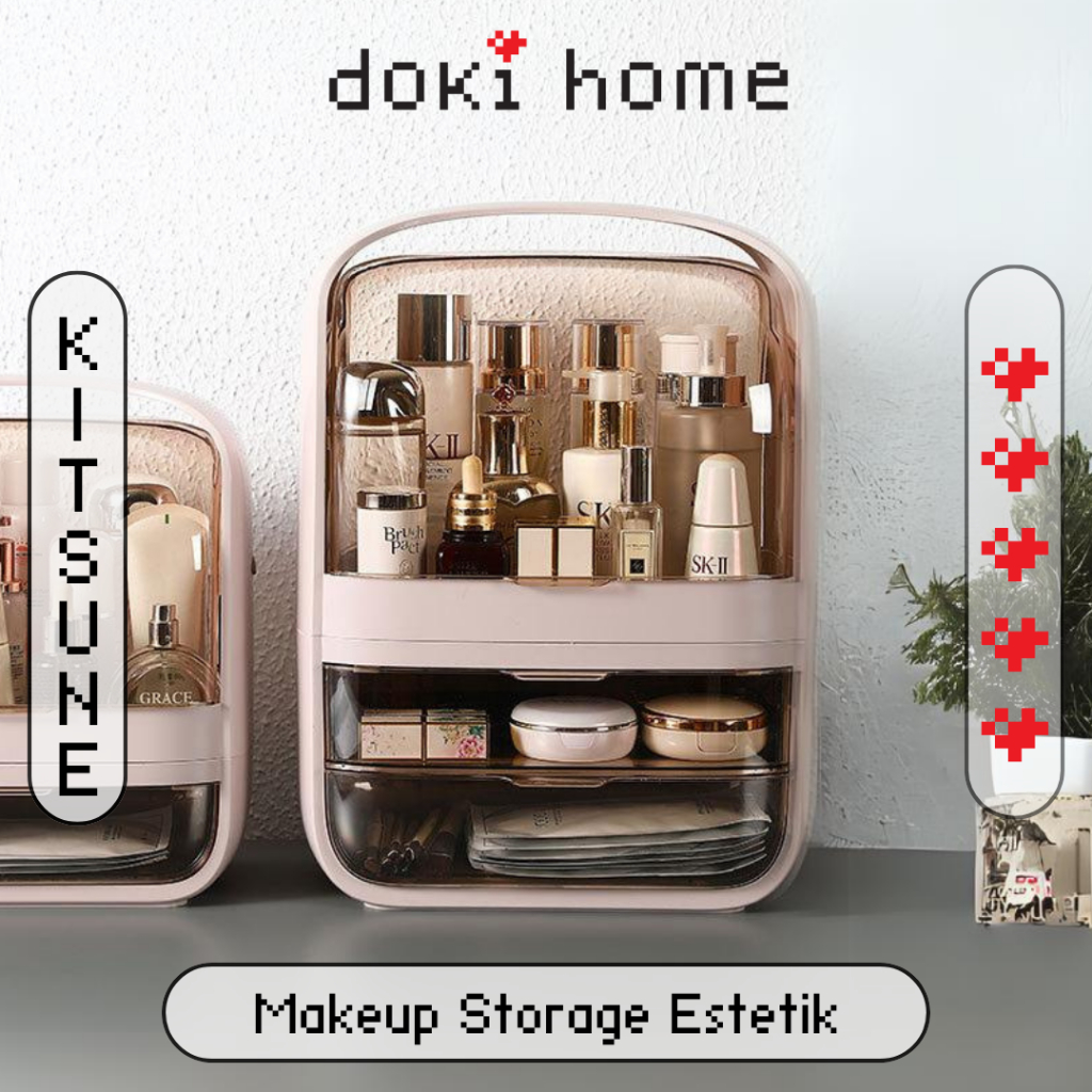 Jual |DOKI| KITSUNE Organizer Box Skincare Minimalis Kotak Makeup ...