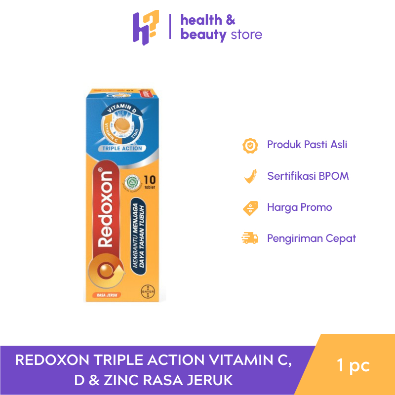 Jual REDOXON TRIPLE ACTION VITAMIN C, D & ZINC RASA JERUK | Shopee ...
