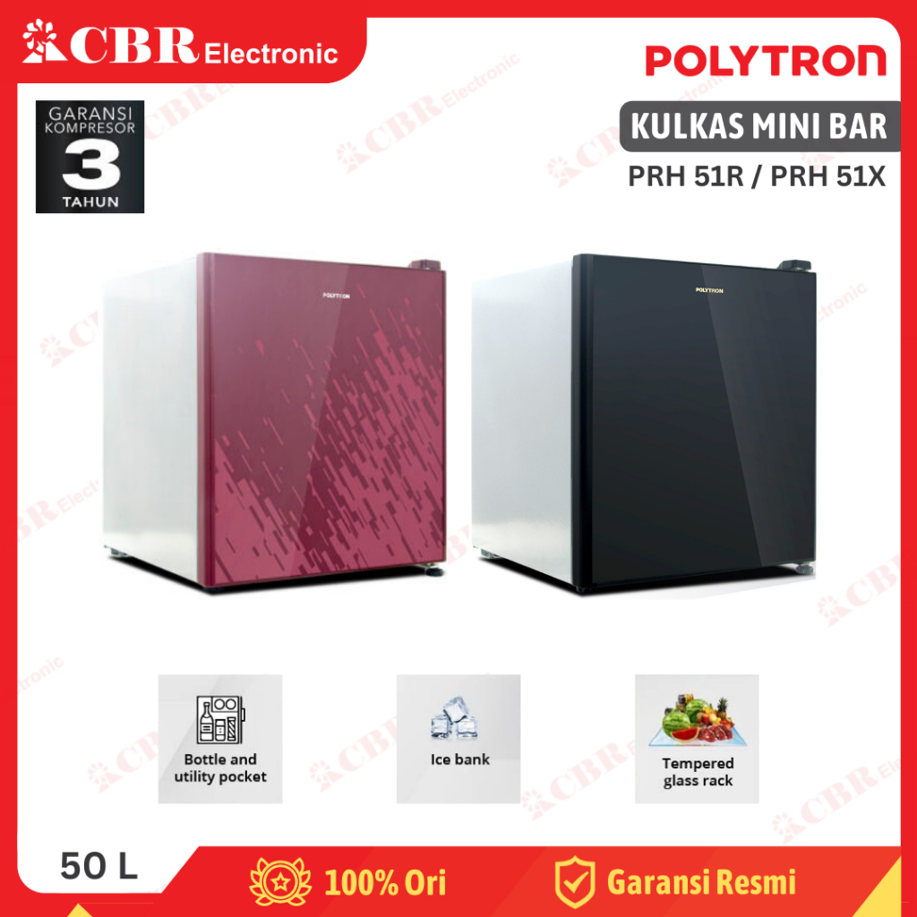 Jual Kulkas Mini Bar POLYTRON 1 Pintu PRH 51R / PRH 51X (Mini Bar) 50 L | Shopee Indonesia