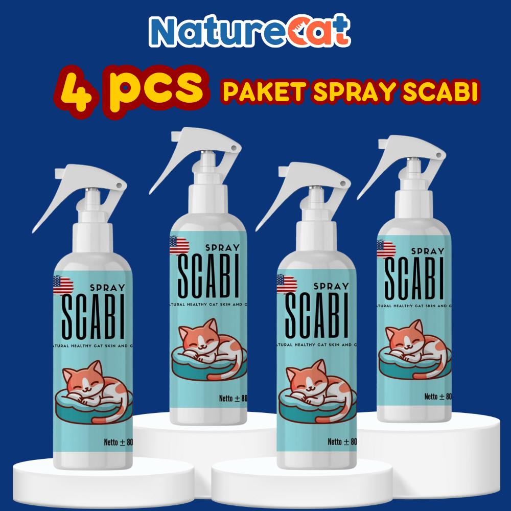 Jual Nature Cat Paket 4 Pcs Obat Spray Scabi Kucing Anjing Kelinci ...