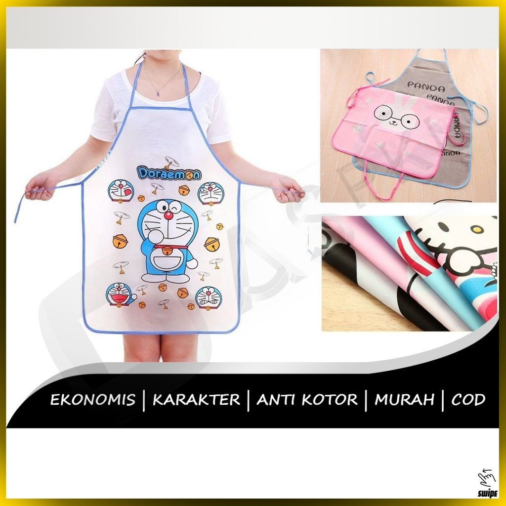 Jual Apron Karakter Celemek Masak Dapur Anti Air Minyak Pelindung Baju ...
