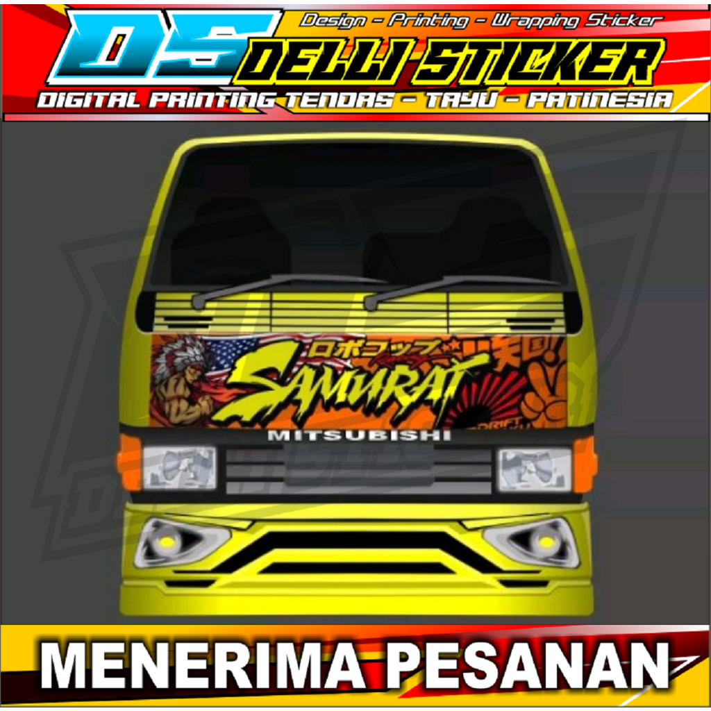 Jual stiker decal kabin depan+truk canter+beba riques | Shopee Indonesia