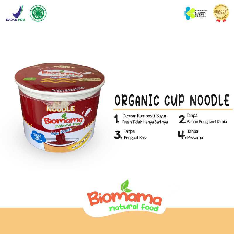 Jual Biomama Organic Cup Noodle MPASI / Mie Organik MPASI / Mie Maroon ...