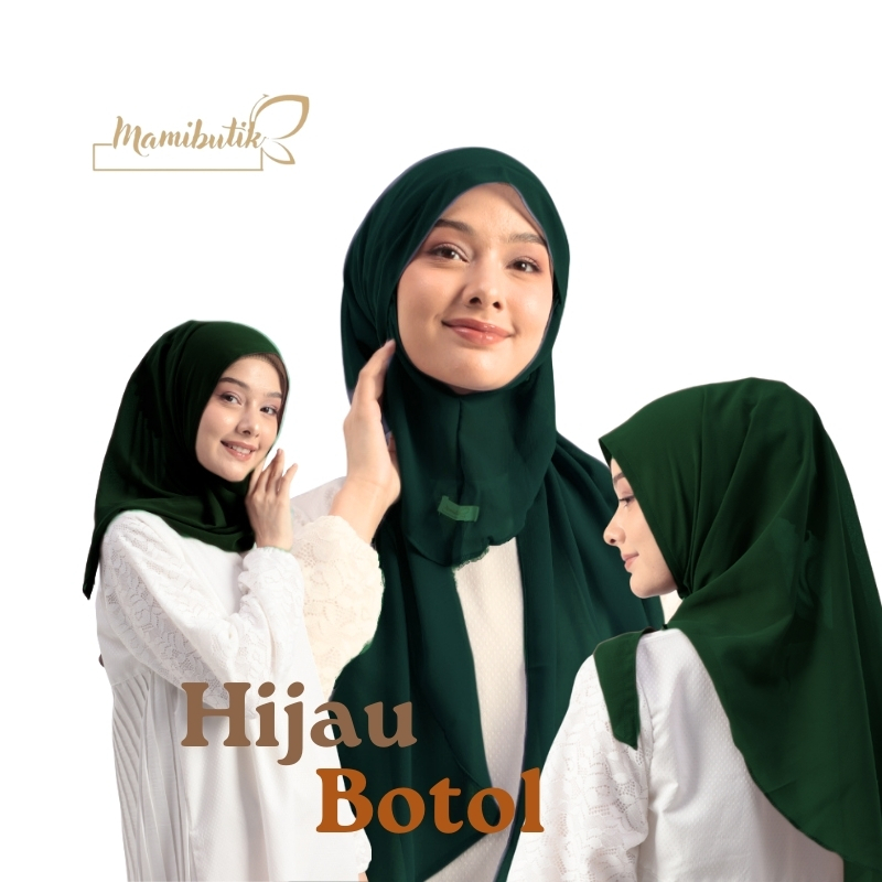 Jual MAMIBUTIK Pashmina Ceruty Baby Doll Hijau Botol Emeral | Shopee Indonesia