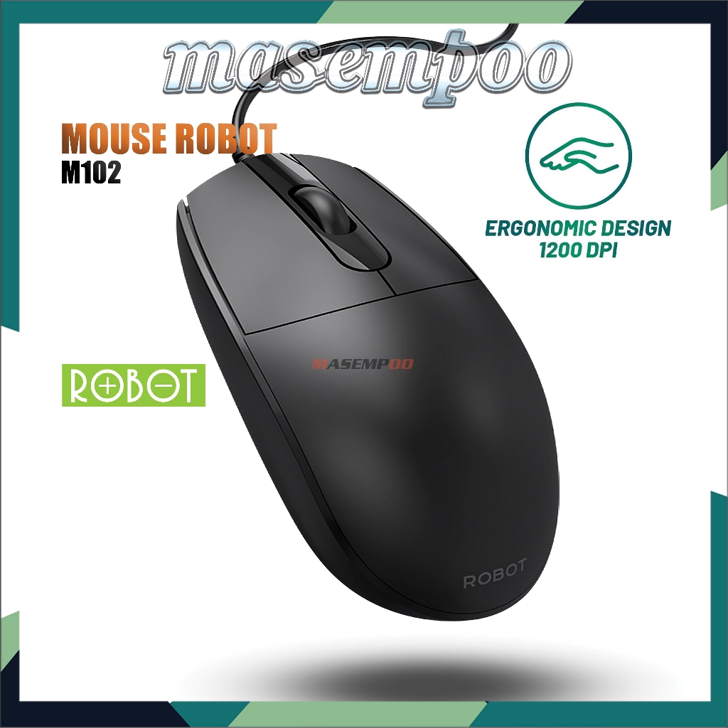 Jual Mouse Komputer Kabel ROBOT M102 Mouse Wired Business Office ...