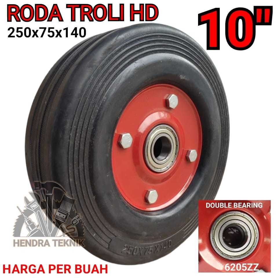 Jual RODA KARET 10" RODA SAJA RODA TROLI 25CM RODA LORI GEROBAK COLA GALON 250MM HD | Shopee ...