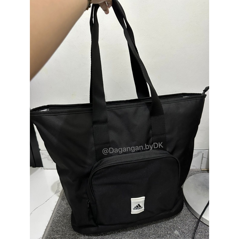 Jual Tas Adidas Totebag 3Stripes Logo Original 100% Full Black | Shopee ...