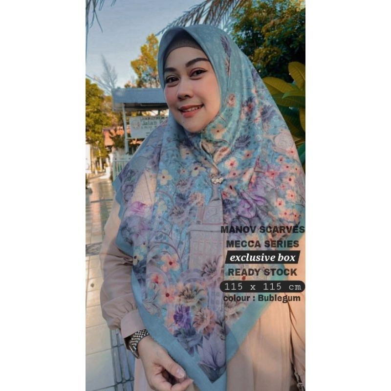 Jual Manov Scarves Mecca Series Warna Bublegum Ori New n exclusive box | Shopee Indonesia