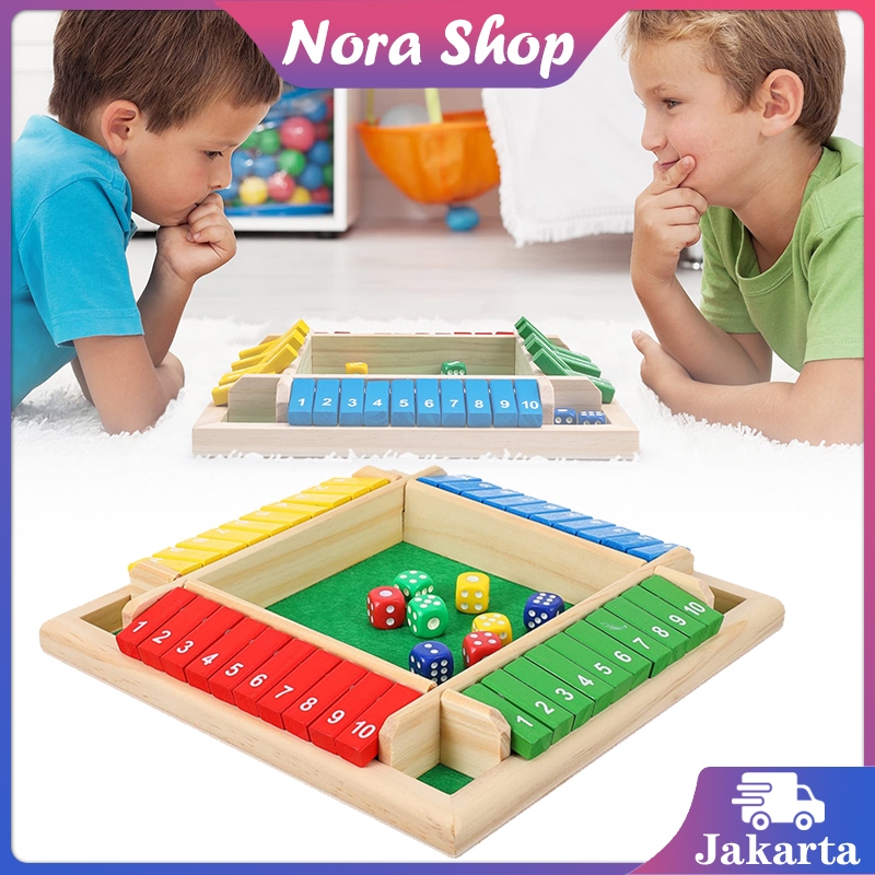 Jual Mainan Board Drinking 4 Warna Shut The Box Board Game Mainan ...