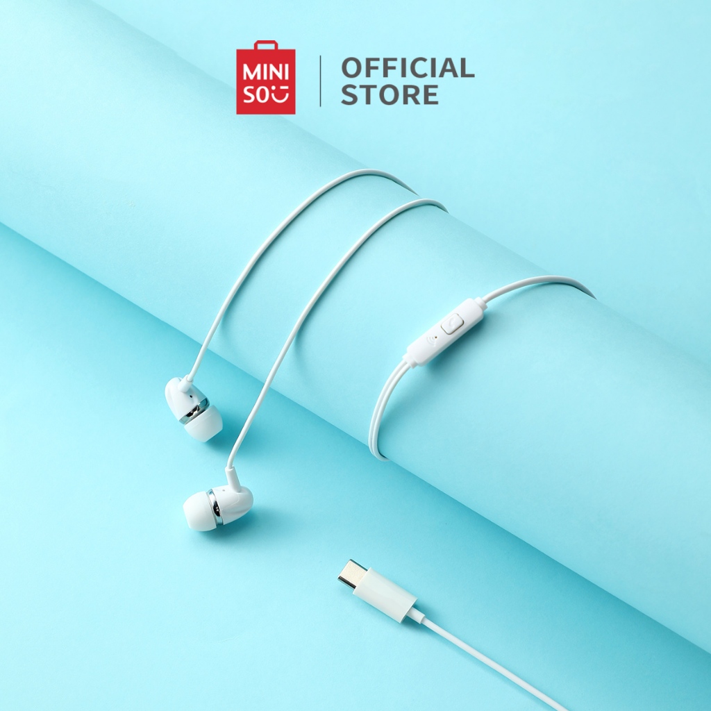 Jual MINISO Earphone Headphone Type C In Ear Stylish Portable Wired ...