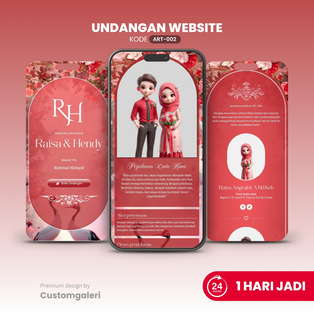 Jual Undangan Digital Website Pernikahan Premium dan Elegant | Tema Art ...