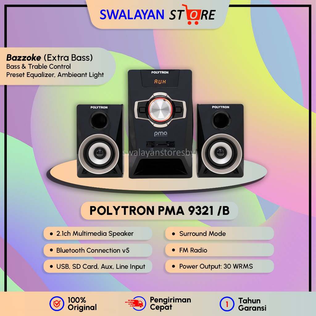 Jual ORIGINAL SPEAKER POLYTRON PMA 9311/ 9321 BLUETOOTH | Shopee Indonesia