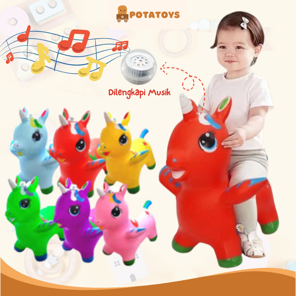 Jual Jumping Animal Kuda Kudaan Karet Ada Musik Dan Lampu [ Potatoys ...