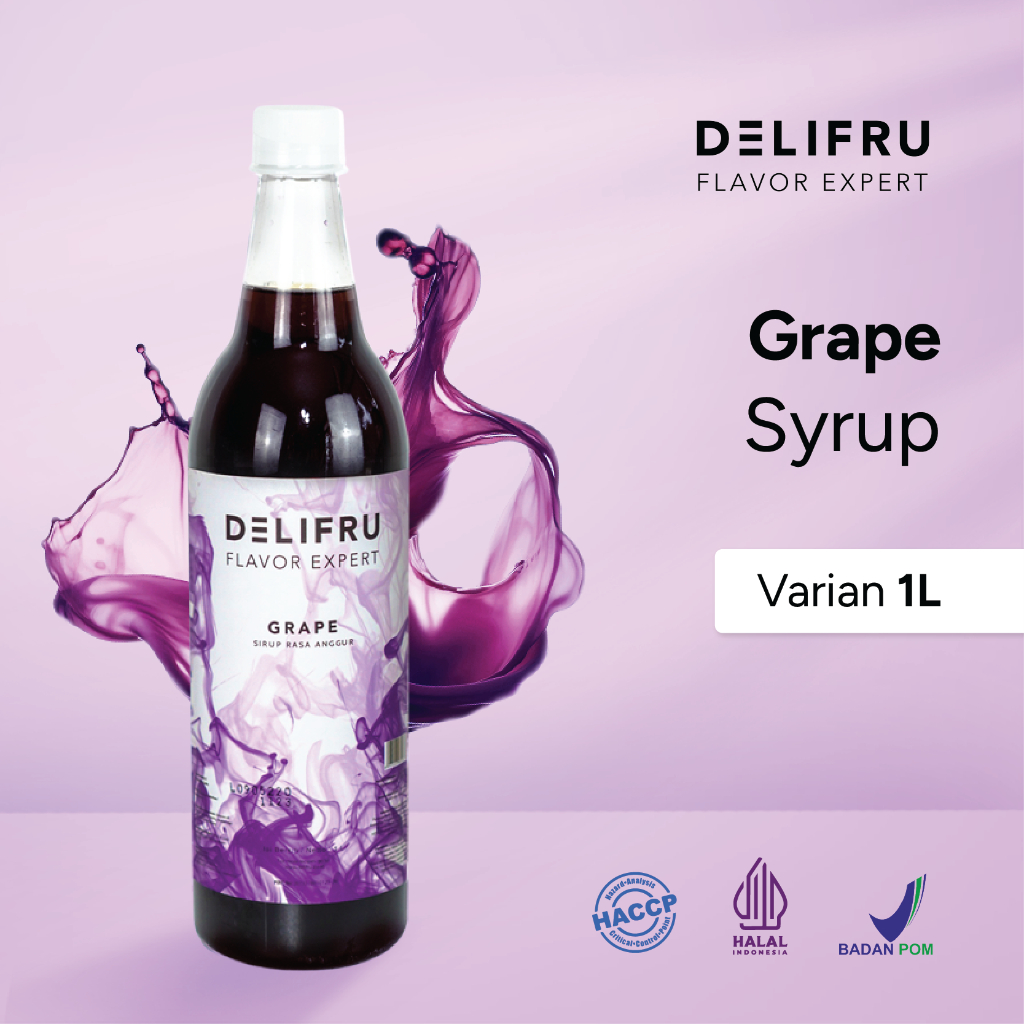 Jual Syrup Grape Delifru 1 Liter - Sirup Anggur Premium | Shopee Indonesia