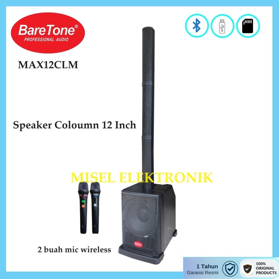 Jual Speaker Aktif Coloumn 12 Inch Baretone MAX12CLM With 2 Mic ...