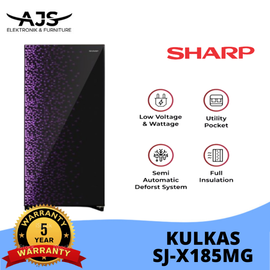 Jual Kulkas Sharp 1 Pintu SJX-185 MG / Lemari Es Bunga Satu Pintu 185 ...