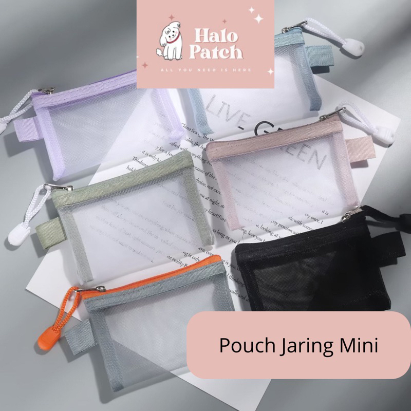 Jual HALO PATCH - TAS POUCH MINI JARING | POUCH TRANSPARANT ALAT TULIS | DOMPET KOSMETIK SIMPLE ...