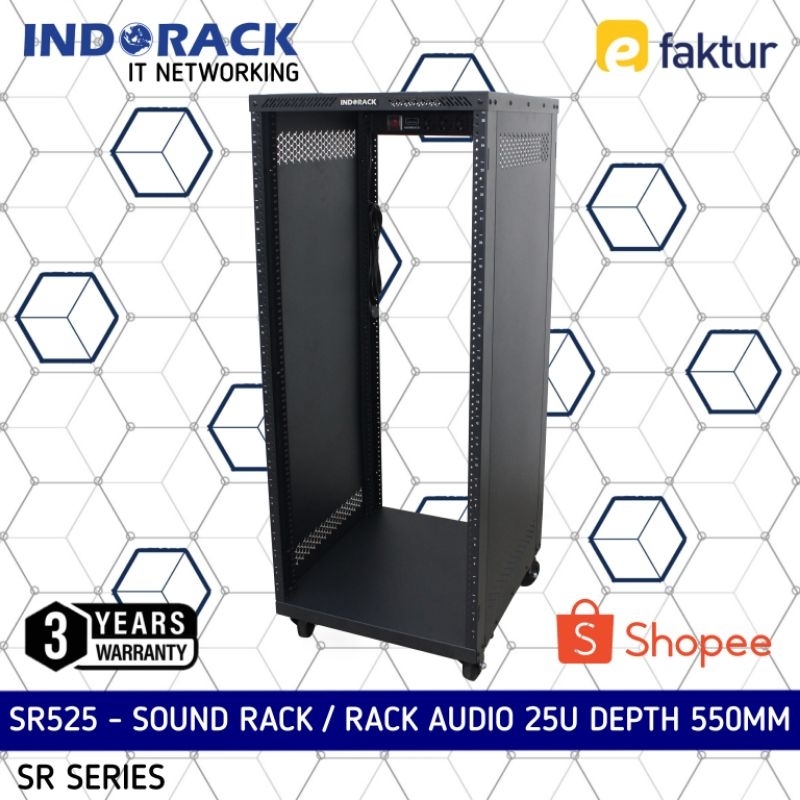 Jual SR525 Sound Rack 25U Depth 550mm INDORACK Rak Audio System ...