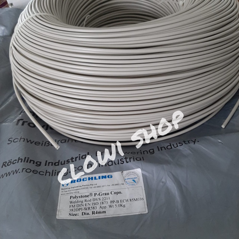 Jual Kawat Las PP grey ( Rochling ) dia: 4mm - Single / Double | Shopee Indonesia