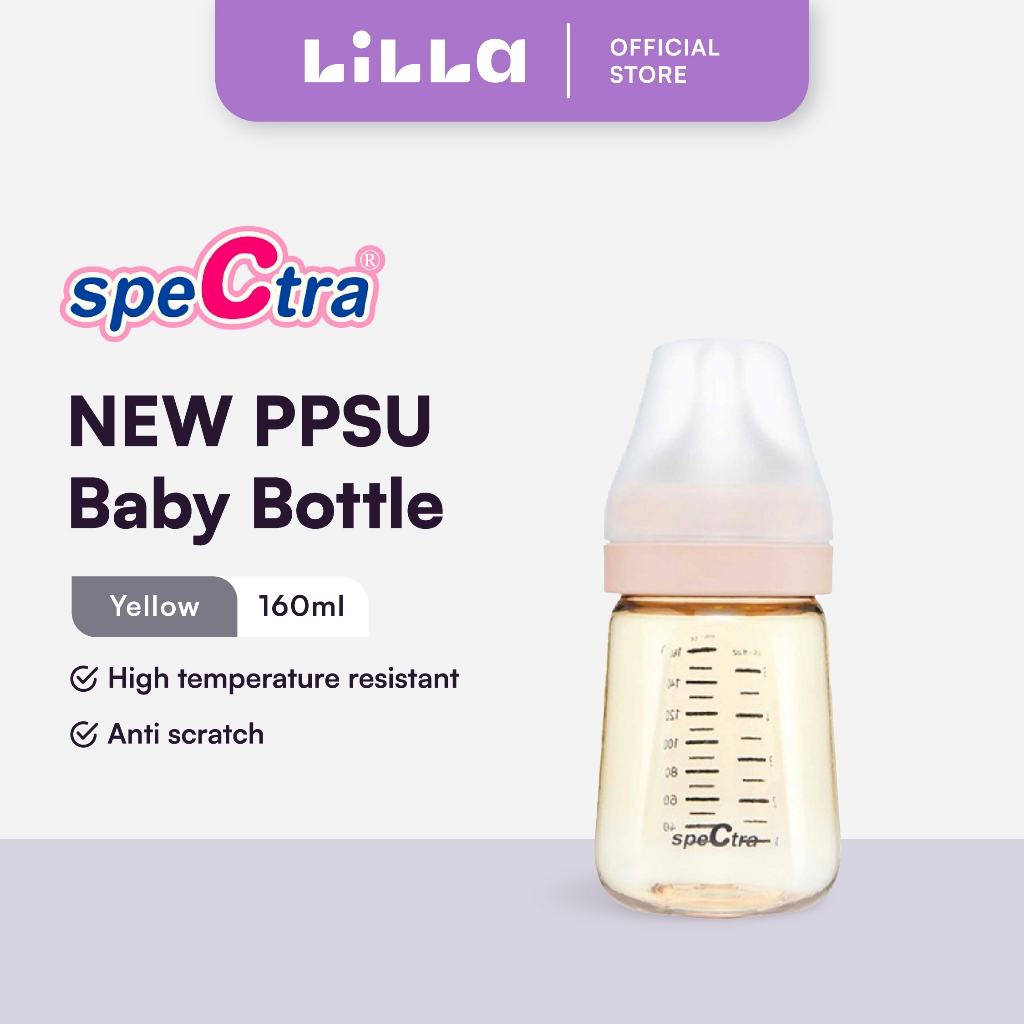 Jual SPECTRA NEW PPSU Baby Bottle, Size - 160ml - Yellow | Shopee Indonesia