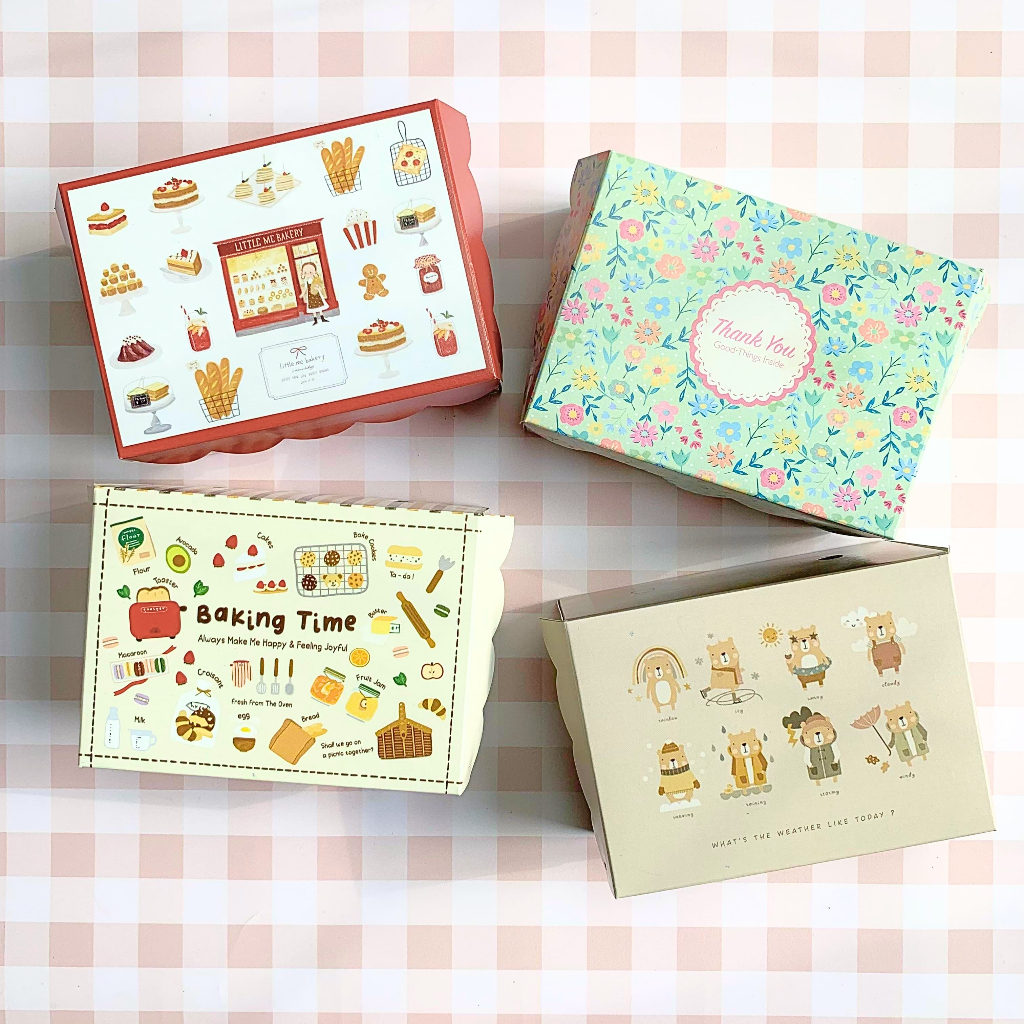 Jual Kotak kue Qiuqiu R5 | Snack Box | Cake Box | Dos Roti motif ...