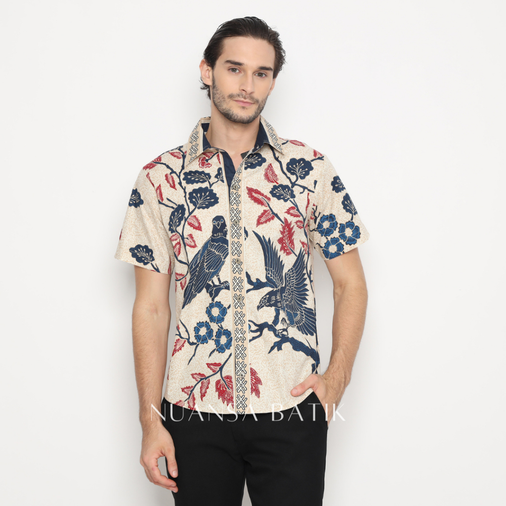 Jual Nuansa Batik Hem Batik Pria Lengan Pendek Bahan Katun Stretch ...