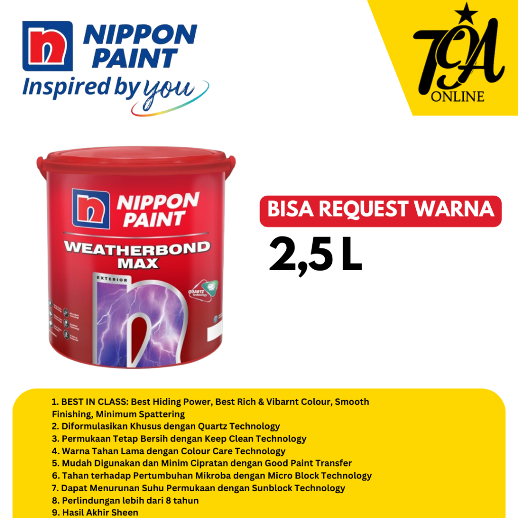 Jual Nippon Paint Cat Tembok Exterior Premium Weatherbond Max Tinting ...