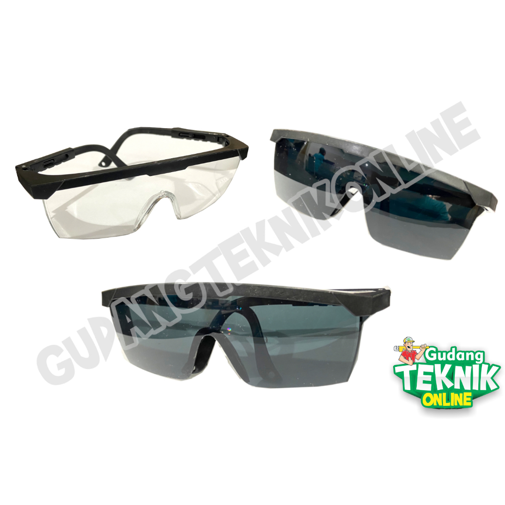 Jual Kacamata Safety Bening Smoke Black IWA / Kacamata Kerja Gogles Pelindung Mata Pengaman ...