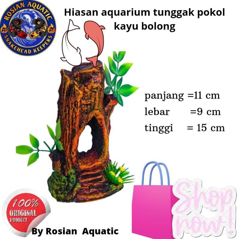 Jual Hiasan aquarium tunggak pokol kayu bolong | Shopee Indonesia