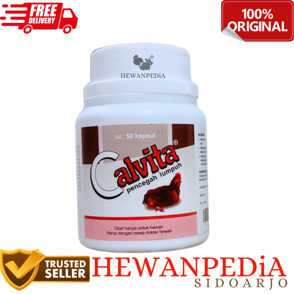 Jual CALVITA 50 Kapsul Kalsium Ayam Hewanpedia - Obat Pencegah Lumpuh ...