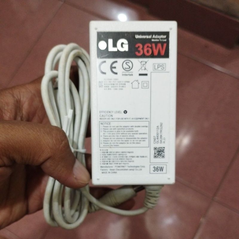 Jual Adaptor Monitor for LG 12V colokan jarum + free kabel Listrik ...