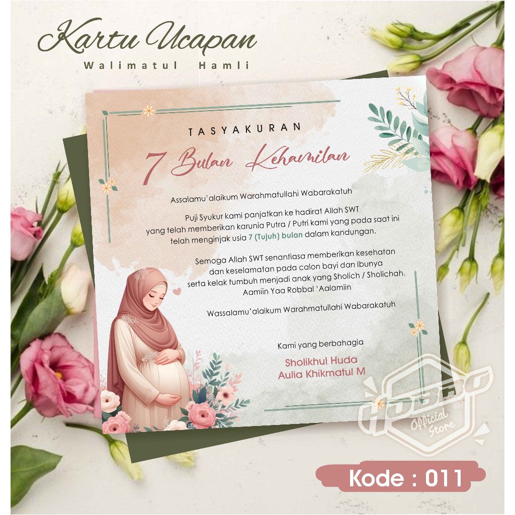 Jual Samir Berkat / Kartu Ucapan Kehamilan 4 Bulanan / Mapati - 7 ...