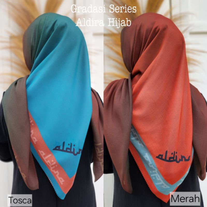 Jual ALDIRA - Hijab segiempat motif terbaru gradasi series | Shopee ...