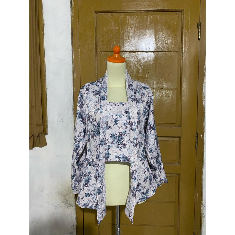Jual KEBAYA kutu baru nenek jadul sifon silk sunwosh bunga cerah ...