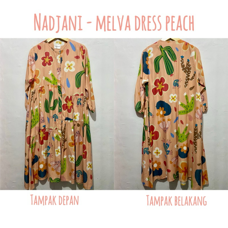 Jual Nadjani - Melva Dress Peach | Shopee Indonesia