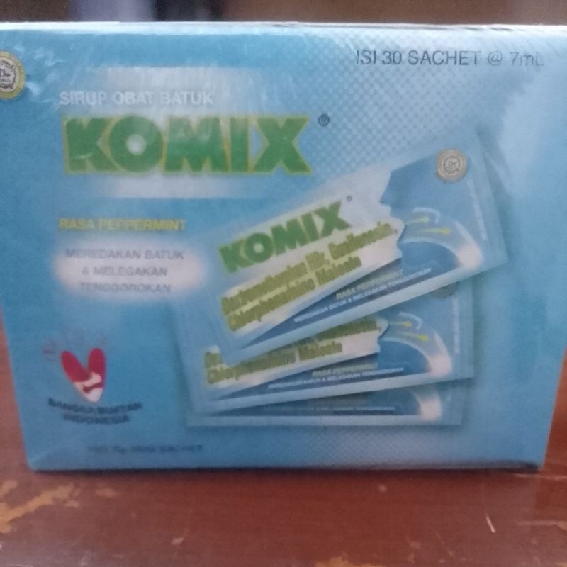 Jual Komix Sirup Obat Batuk Rasa Peppermint Isi 30 Sachet @ 7ml ...