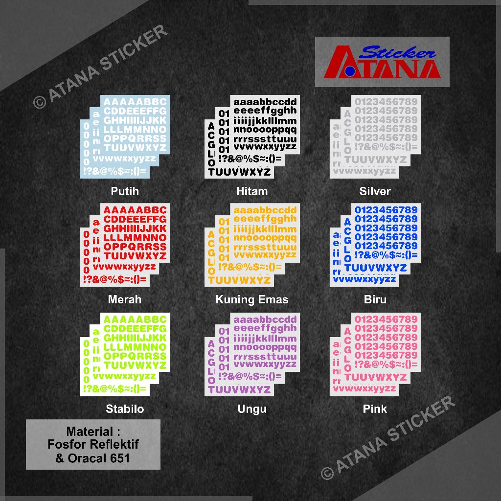 Jual Stiker Cutting Abjad Alphabet Huruf Besar Kecil Kapital Angka ...