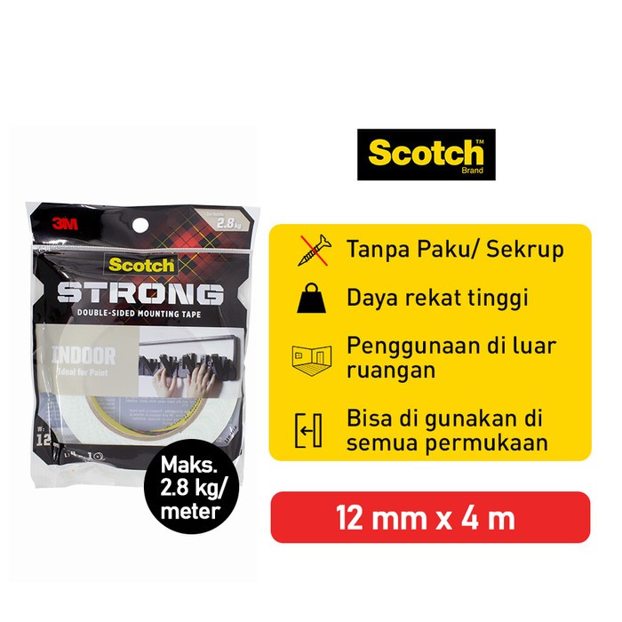 Jual Double Tape Busa 3M / Mounting Tape 3M Scotch 12 mm x 4 m 110-M12 ...