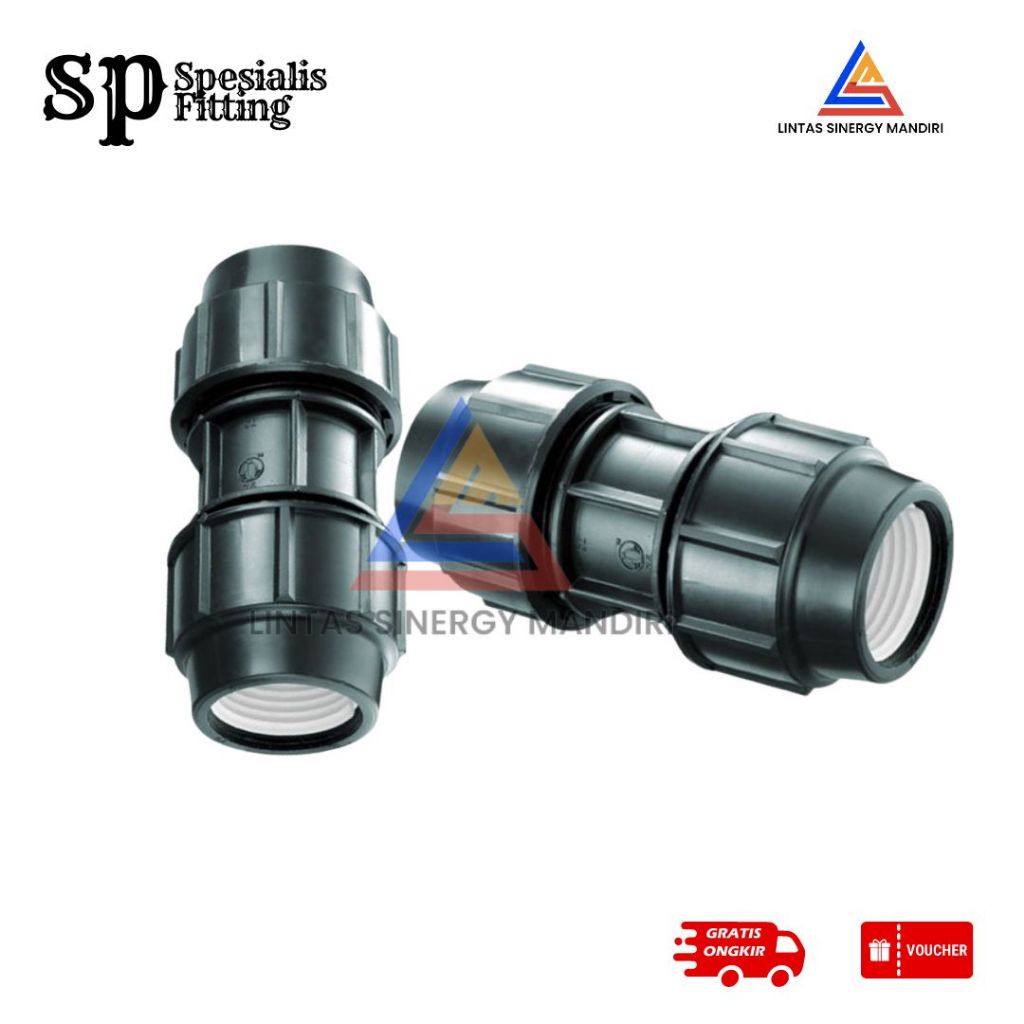 Jual SAMBUNGAN PIPA HDPE Soket / Straight Coupler compression 2" (63mm ...