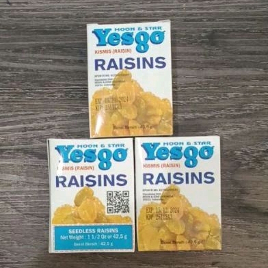 Jual Yesgo Raisin Kismis Kuning 42.5gram buah anggur kering | Shopee ...