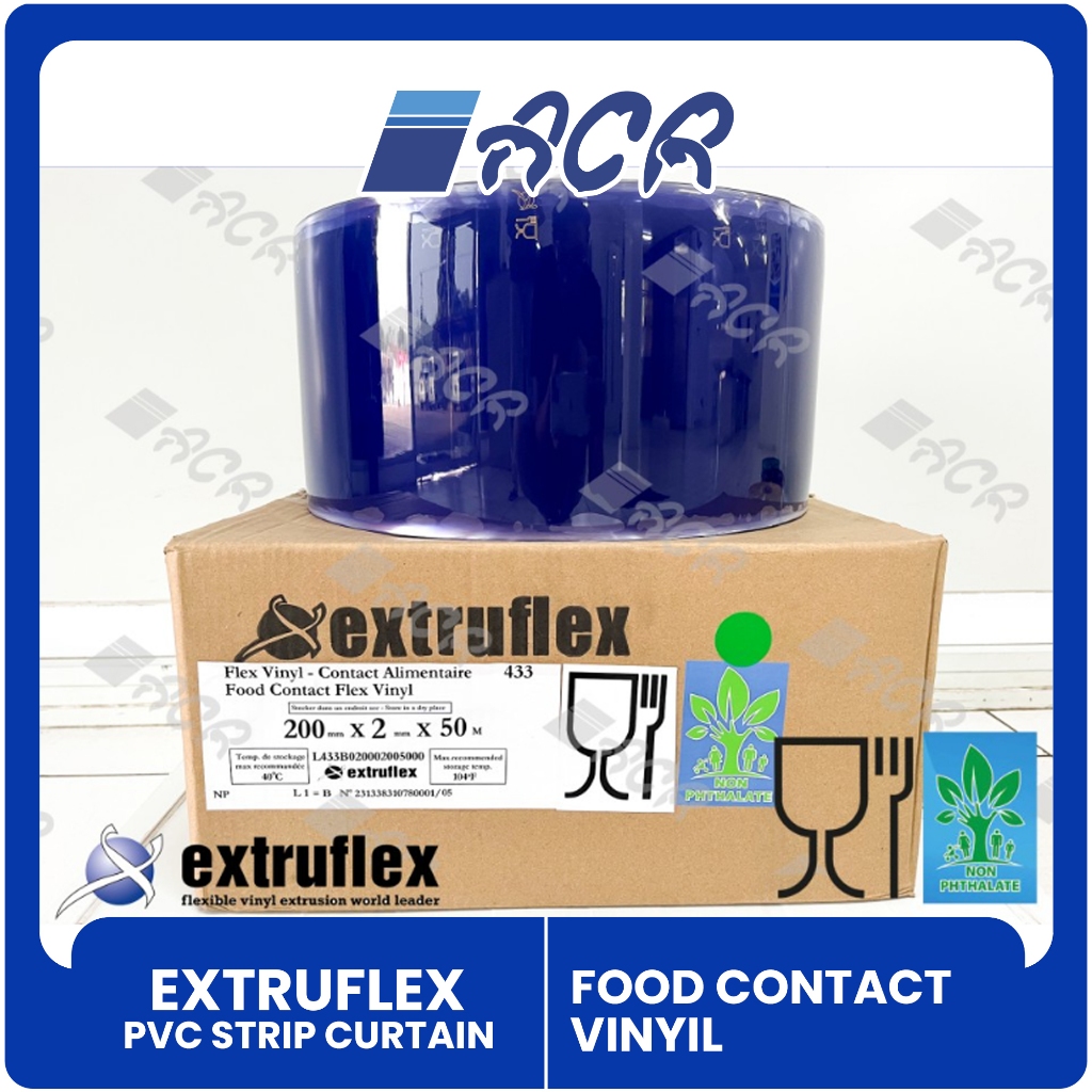 Jual Tirai PVC Curtain Food Contact 20cmx2mm Per Roll - EXTRUFLEX PVC ...