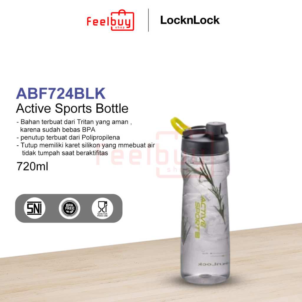 Jual LocknLock Active Sports Water Bottle 720ml Black - ABF724BLK ...