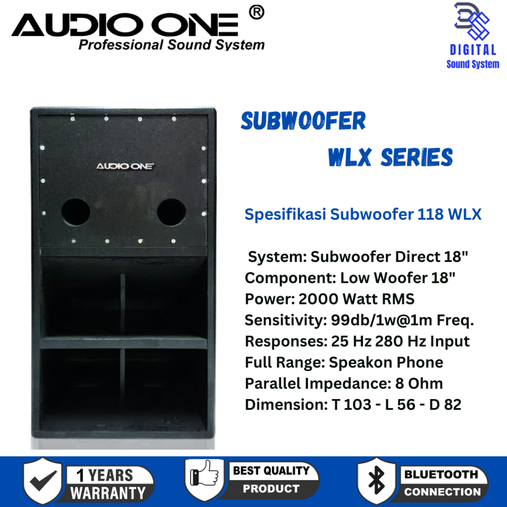Jual Subwoofer Audio One Subwoofer Single WLX Series Pasif Subwoofer 18 ...