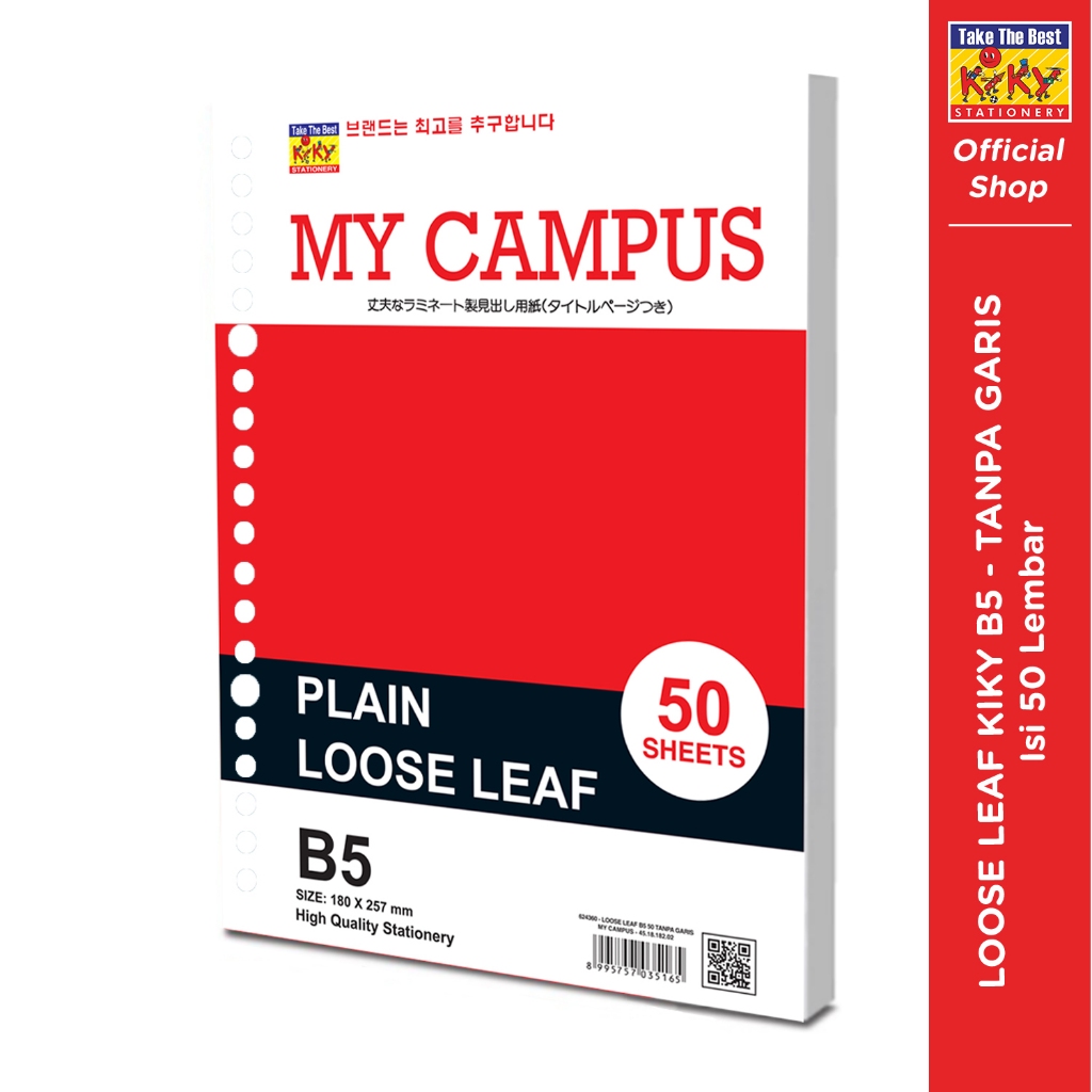 Jual KIKY Loose Leaf / Kertas File Putih Tanpa Garis Ukuran B5 Isi 50 Lembar | Shopee Indonesia