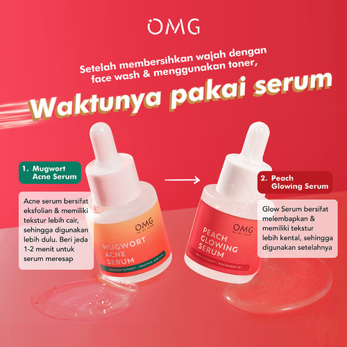 Jual OMG Peach Glowing Serum // Mugwort Acne Serum 20ml | Shopee Indonesia