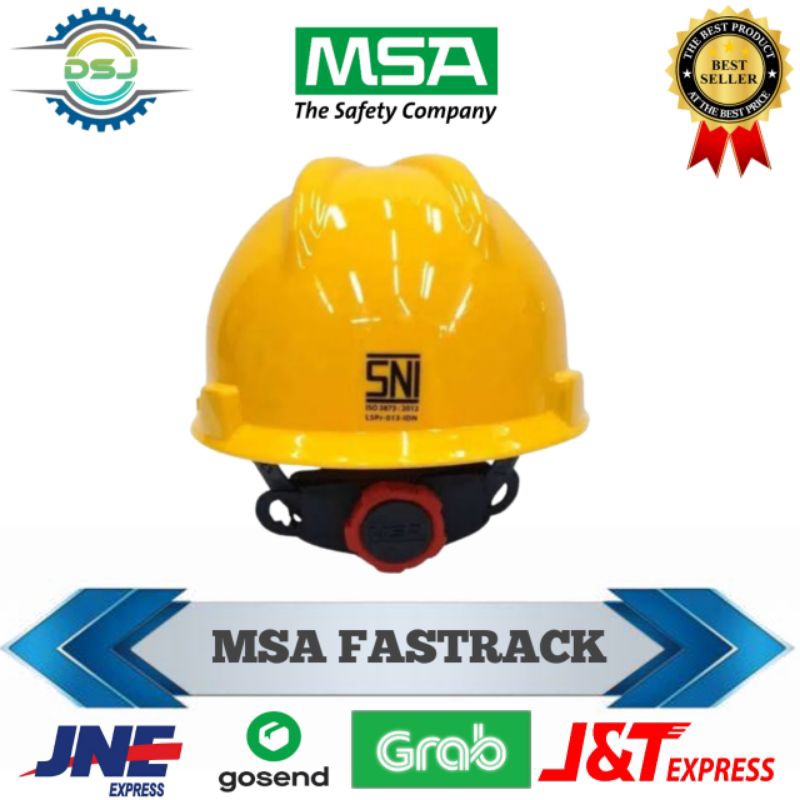 Jual Helm Safety MSA Lokal Kuning Fastrack + Tali Dagu | Shopee Indonesia