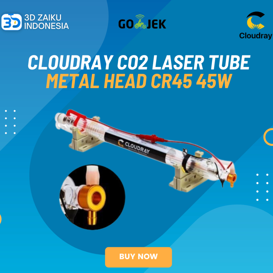 Jual Cloudray CO2 Laser Tube Metal Head CR45 45W Tabung Laser | Shopee ...