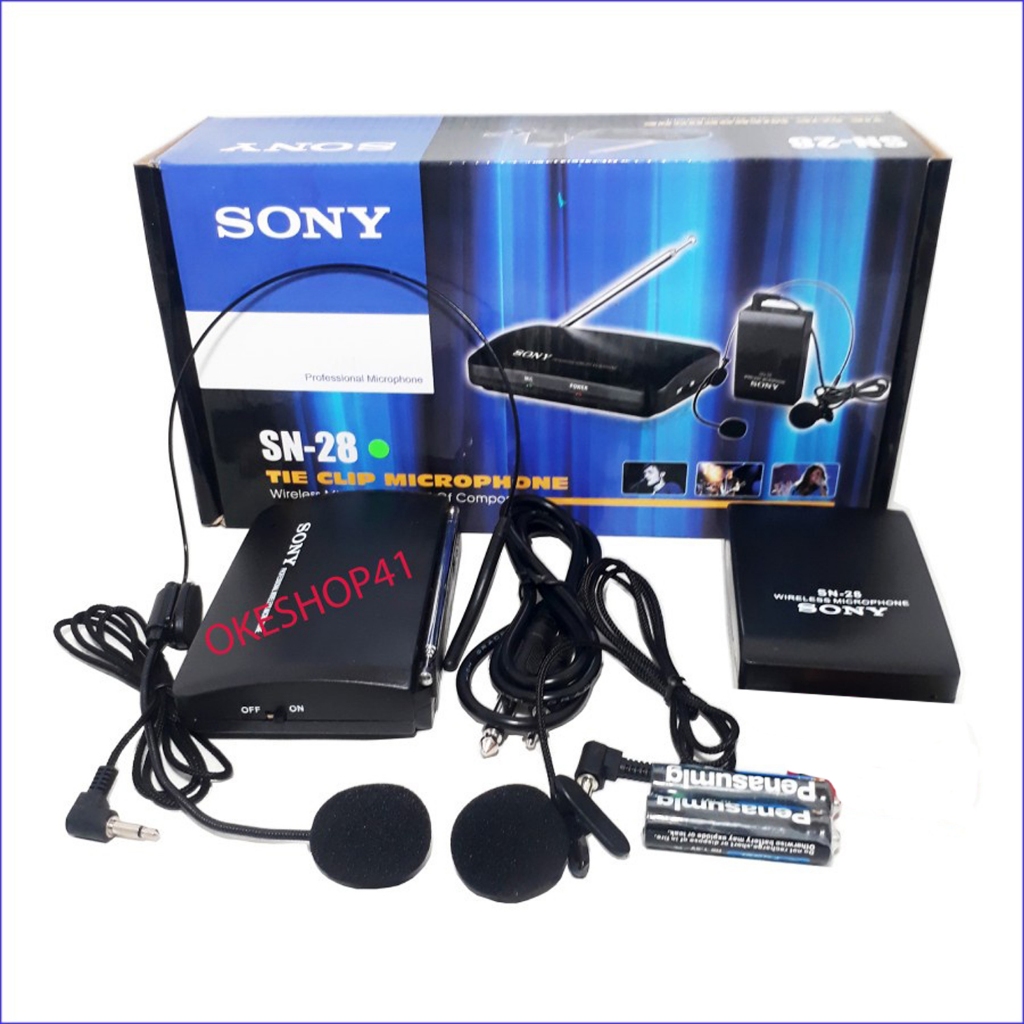 Jual Sony Mic Clip On Wireless SN-28 microphone bando jepit | Shopee ...