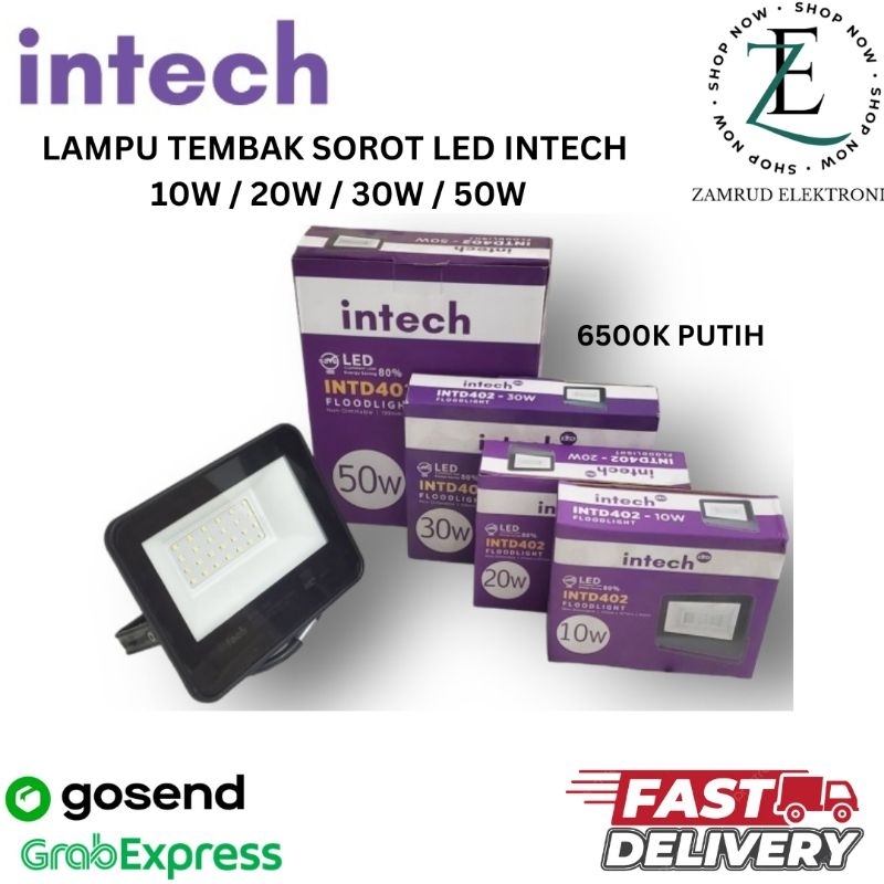 Jual INTECH Lampu Sorot LED 10 WATT / 20 WATT / 30 WATT / 50 WATT / 100 ...