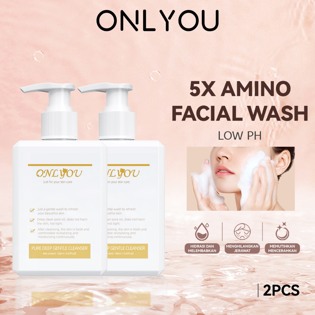 Jual [BPOM]ONLYOU Facial Wash 5X Amino Cleanser Anti Acne Oil Control ...
